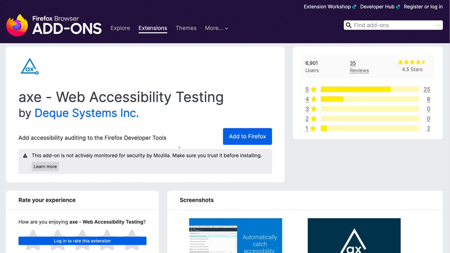 Axe Firefox Browser Extension For Accessibility Testing Deque