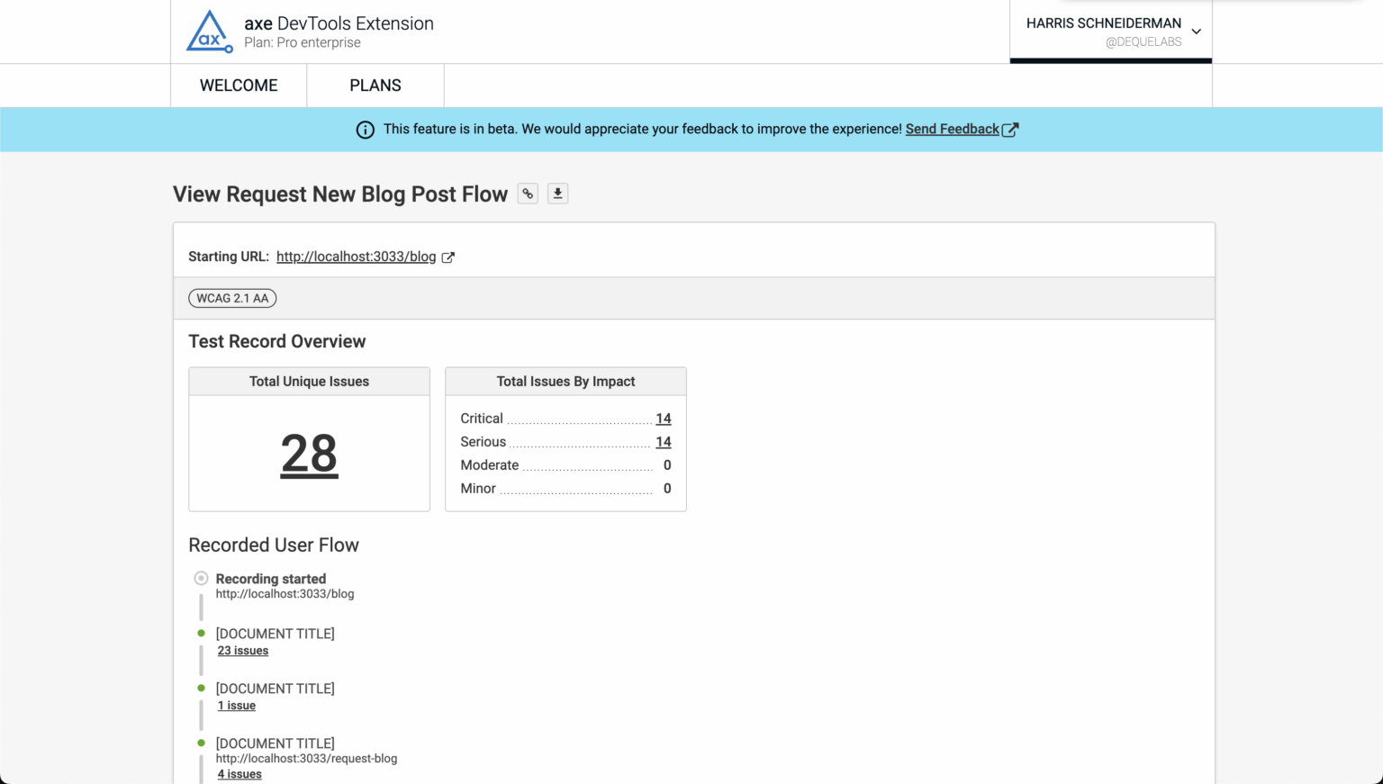 Introducing the new axe DevTools Extension’s User Flow Analysis feature