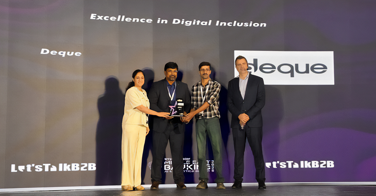 Deque Systems wins the Excellence in Digital Inclusion award at the 9th Middle East Banking AI ...